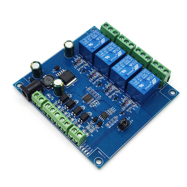 Modbus-Rtu7-24V four-way relay module switch input and output RS485/TTL anti-reverse connection ...