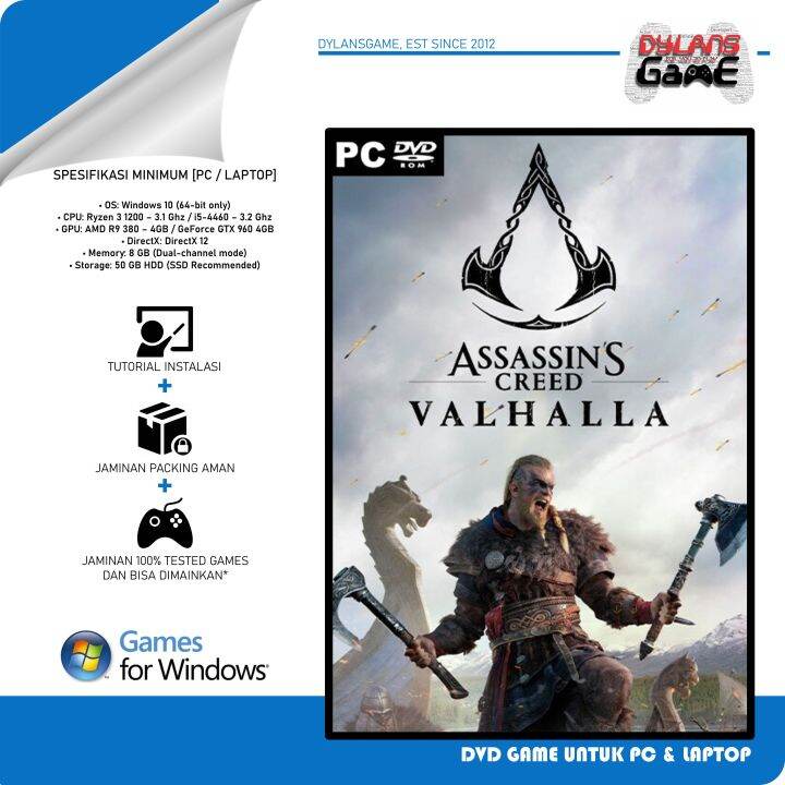 Assassins Creed Valhalla PC - Kaset Game PC - Game Laptop | Lazada Indonesia
