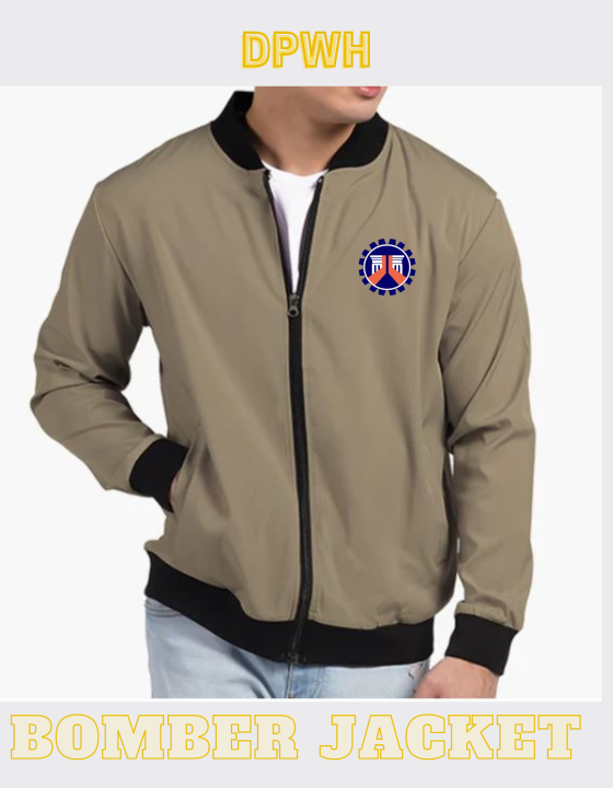 DPWH Bomber Jacket with Embroidery Unisex Trendy Korean Style cotton ...