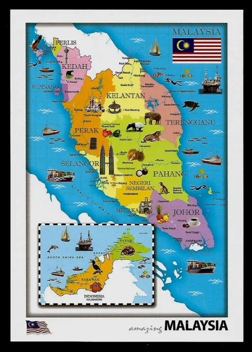 Malaysia Postcard - Map | Lazada