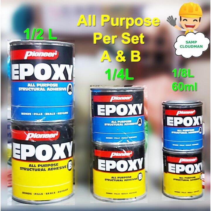Pioneer Epoxy All Purpose Structural Adhesive A B 60ml 1/8L 1/4L 1 ...