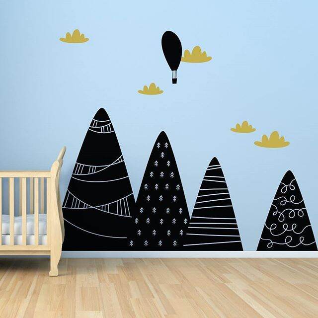 WALLSTICKER BAHAN TEBAL TEMA DINDING BIRU / WALL STICKER / STICKER ...