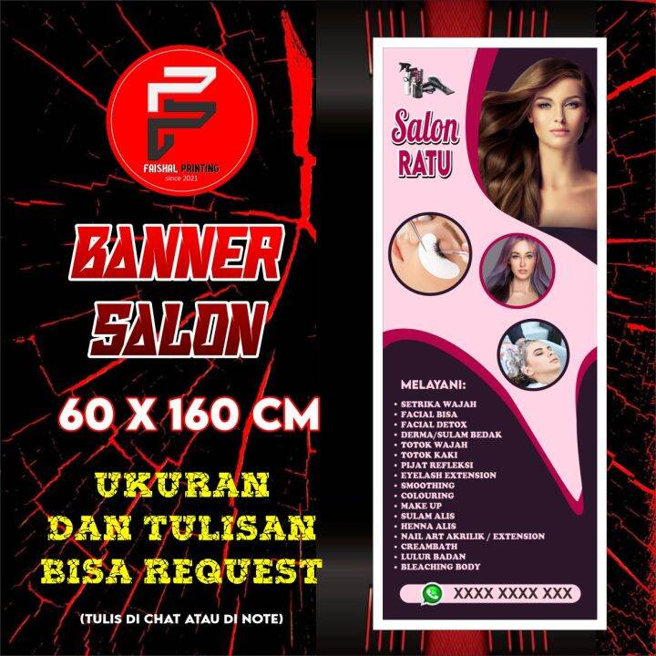 Banner Salon / Spanduk Salon / Banner Kustom 60 x 160 cm | Lazada Indonesia