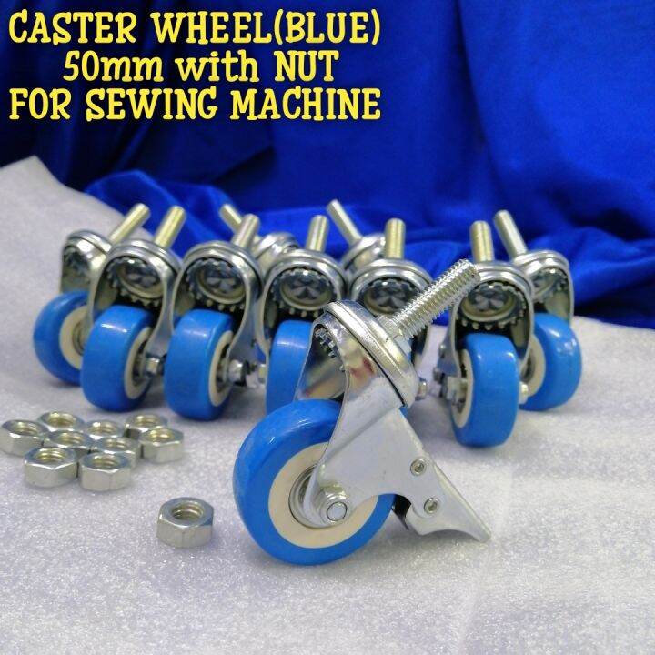 CASTER WHEEL 50MM WITH NUT (BLUE) FOR SEWING MACHINE STAND | Lazada PH