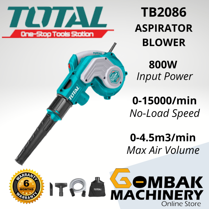 TOTAL TB2086 800W 2 IN 1 Aspirator Blower FREE Dust Bag, Hose, Floor ...