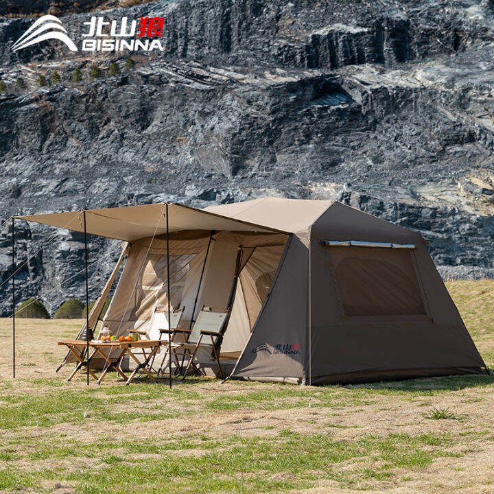 BSWolf หมู่บ้านตั้งแคมป์กลางแจ้งอัตโนมัติเต็นท์ 13㎡ 2 ห้อง 1 ฮอลล์หรูกันน้ำเต็นท์กันแดดเดินทาง ...