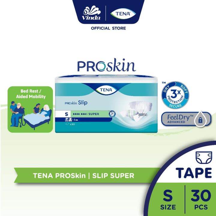 TENA PROskin Slip Super Adult Diaper S30sM10sL10s | Lazada