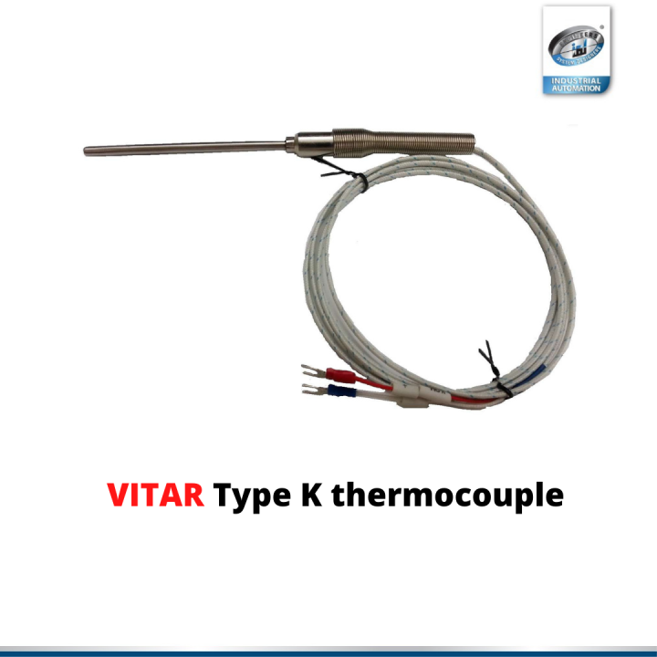 VITAR K type thermocouple+2m wire +100mm probe +Fibreglass wire 0 ...