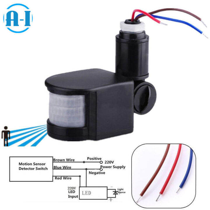 A-I 110-220V Pir Inframerah Sensor Gerakan Automatik Pengesan Lampu ...