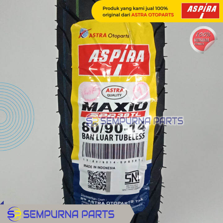 BAN LUAR TUBELESS MAXIO SPR38 80/90-14 - ASPIRA | Lazada Indonesia