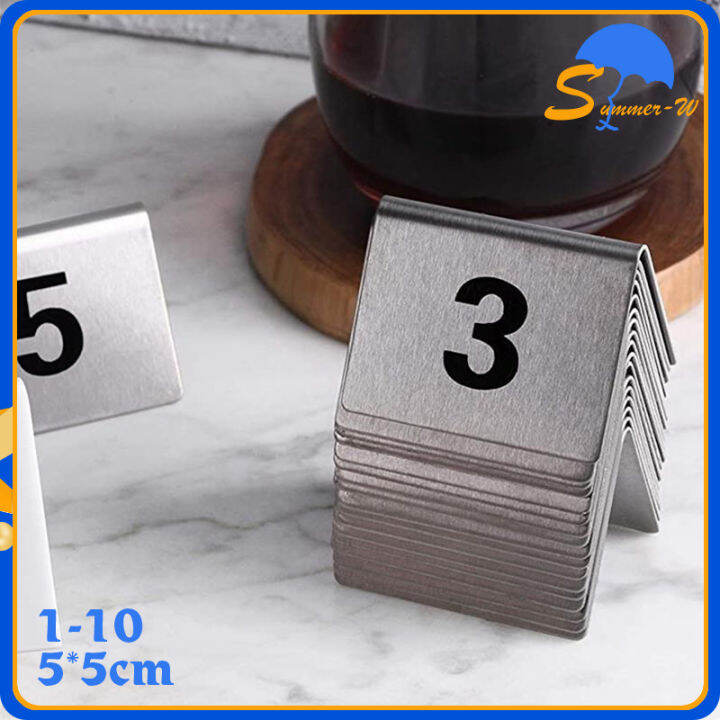 10pcs Nomor Meja Stainless Steel Nomor Meja Kafe Nomor 1-10 Untuk ...