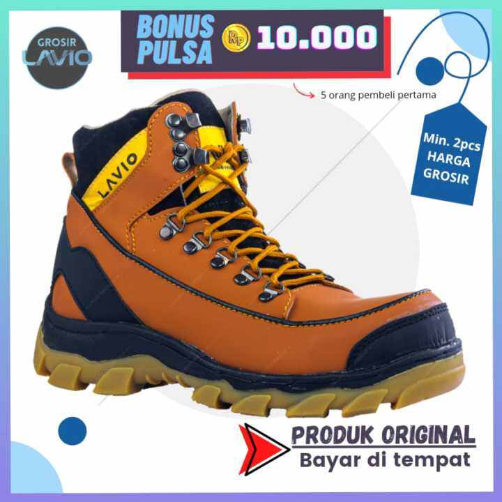 Sepatu Safety Boots Pria Ujung Besi Original Lavio Wood Untuk Kerja ...