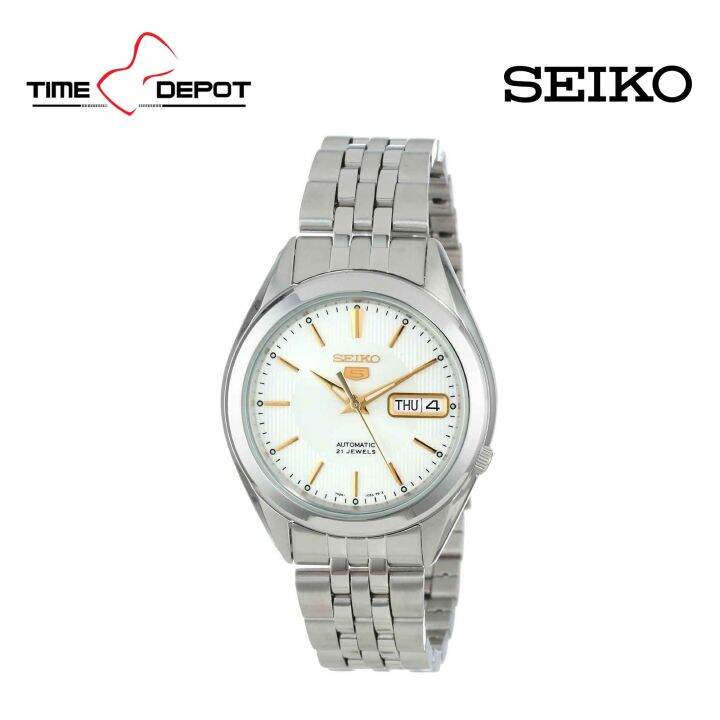 Seiko 5 SNKL17K1 Automatic Silver Stainless Steel Strap Watch For Men ...
