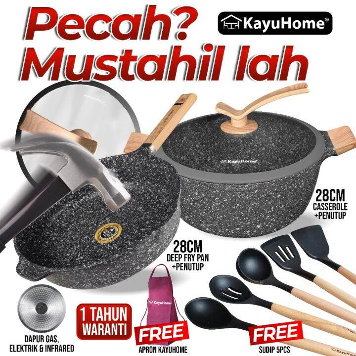 (Bestseller) Periuk Batu Granite Purba KayuHome Bebas Kimia Bahaya ...
