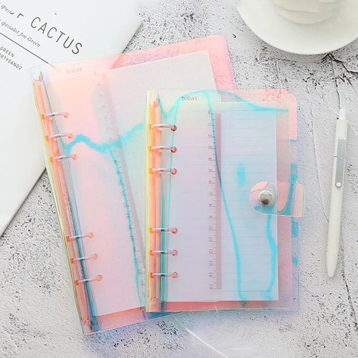 WENQI Rainbow Laser Binder File Folder Refillable Button Closure ...