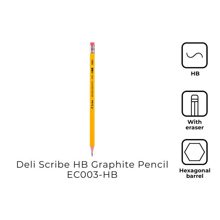 Deli EC003-HB Scribe HB Graphite Pencil | Lazada PH
