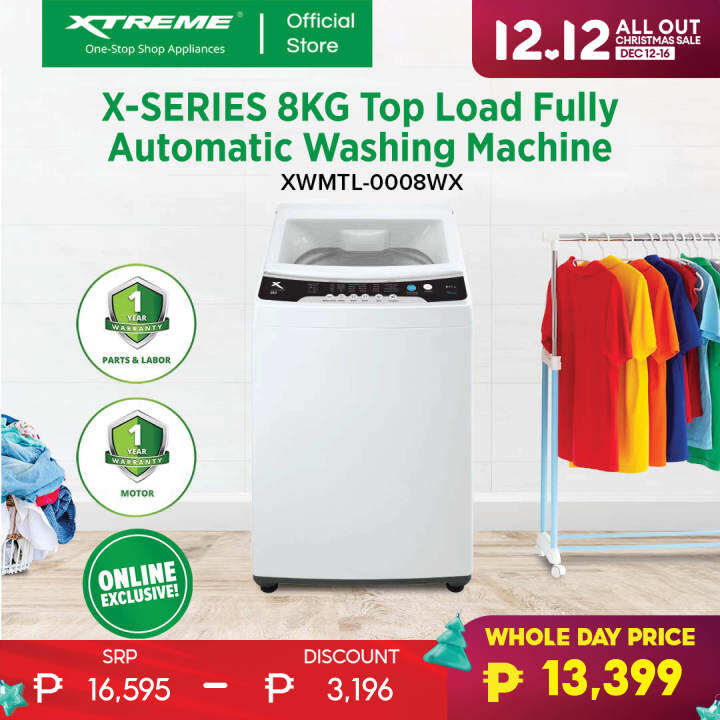 X-SERIES 8KG Top Load Fully Automatic Washing Machine Fast Clean System ...