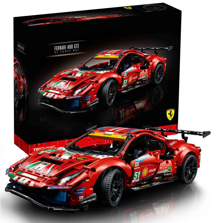 Brick Makers' Kingdom Lego Compatible Technic Ferrari 488 GTE Building ...