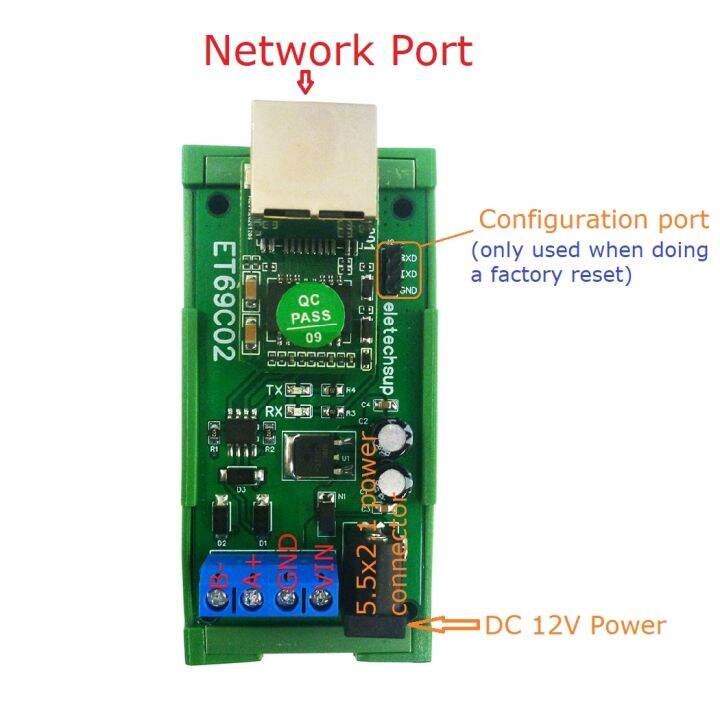 【jh】 Rs485 Modbus Rtu To Ethernet Network Udp Client Mqtt Converte For Ptz Lazada