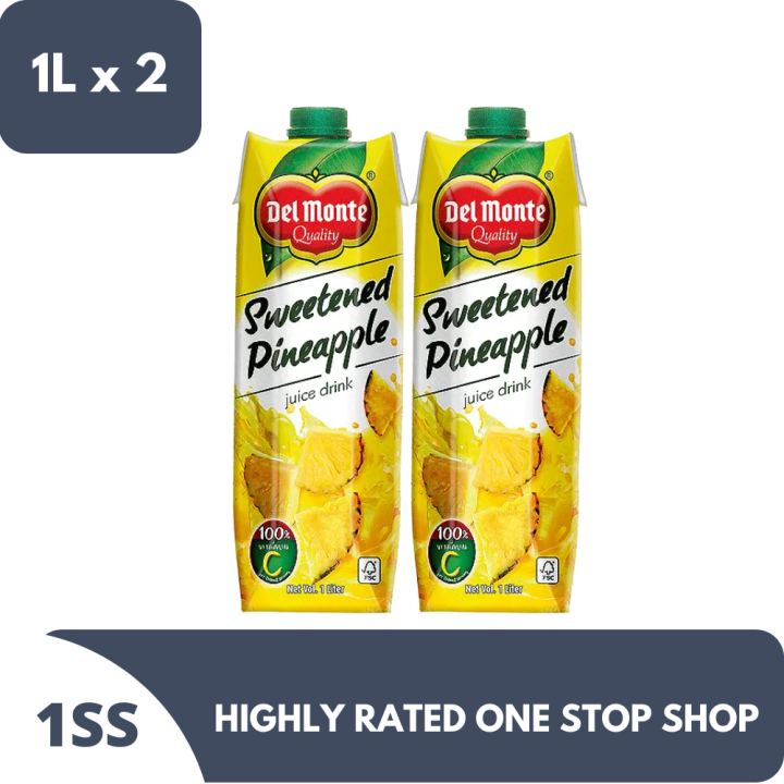 Del Monte Sweetened Pineapple Juice Drink 1L x 2 | Lazada PH