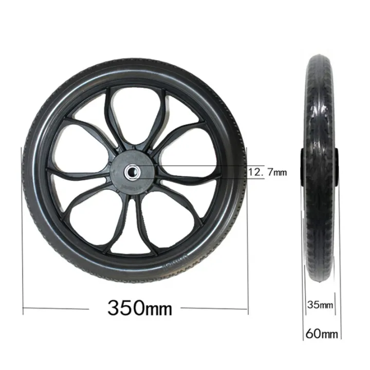 JayCreer 14 Inch WheelChair Rear Solid Wheels Replacement For ...