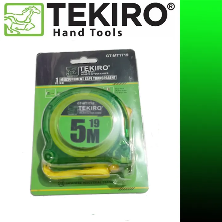 ORIGINAL TEKIRO METERAN 5 METER TRANSPARAN MEASURING TAPE GT-MT1719 ...