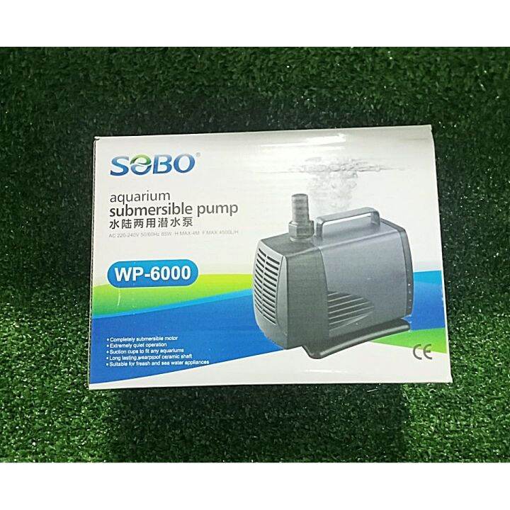 SOBO WP-6000 ปั๊มน้ำคุณภาพดี ราคาถูก แกนเชรามิก ปั๊มน้ำ 4500 L/Hr.) WP6000 | Lazada.co.th