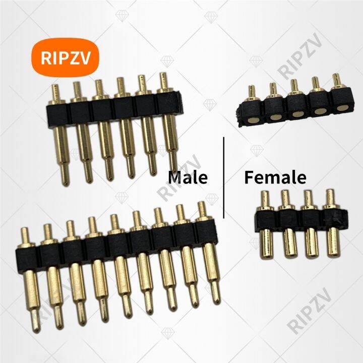 1pcs Male / Female Spring Loaded Pogo pin header Target Connector 2.54mm Pitch 2p 3p 4p 5p 6p 7p ...