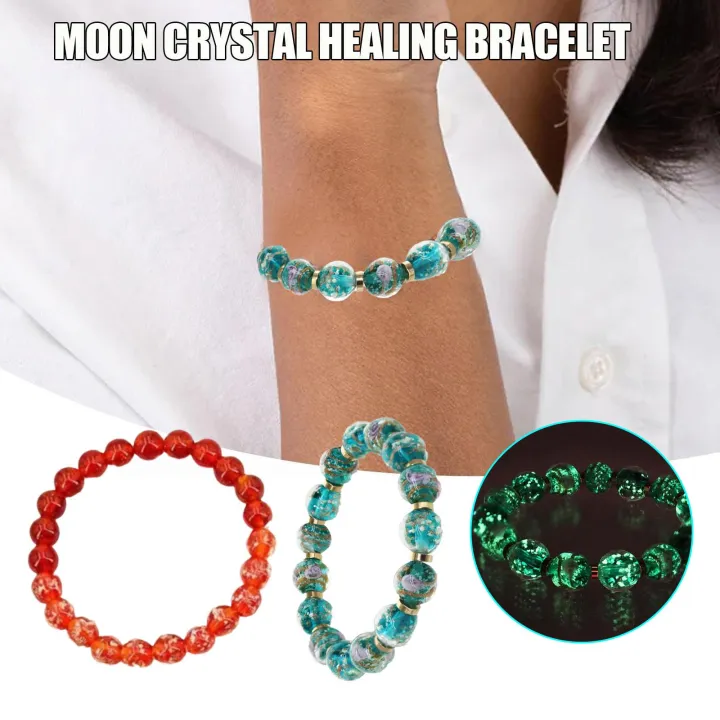 Red Blue Moon Crystal Healing Bracelet And Anklet Anti Jewelry Anxiety ...