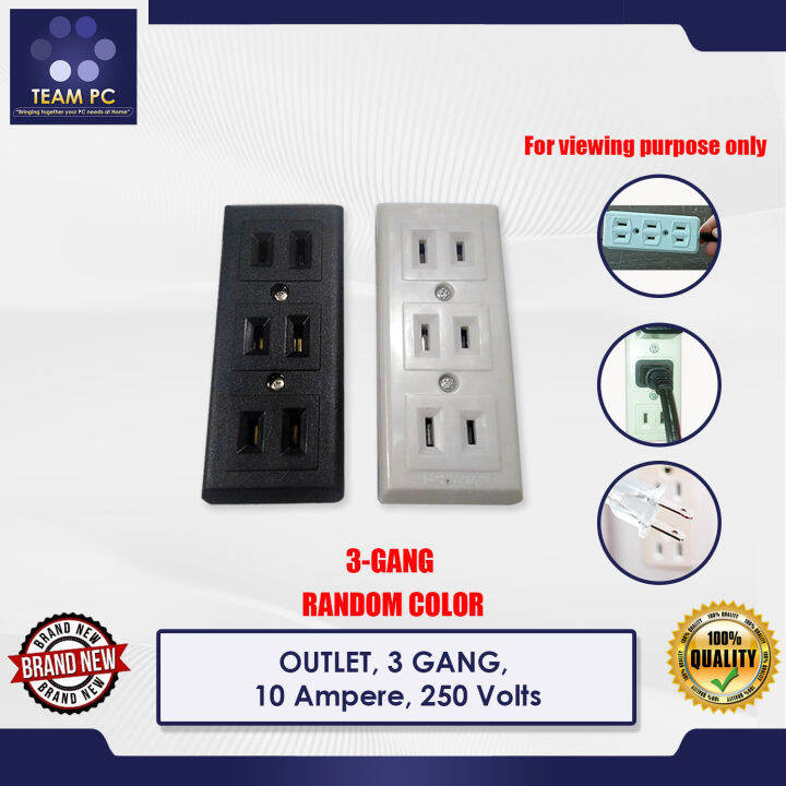 OUTLET, 3 GANG, 10 Ampere, 250 Volts | Lazada PH