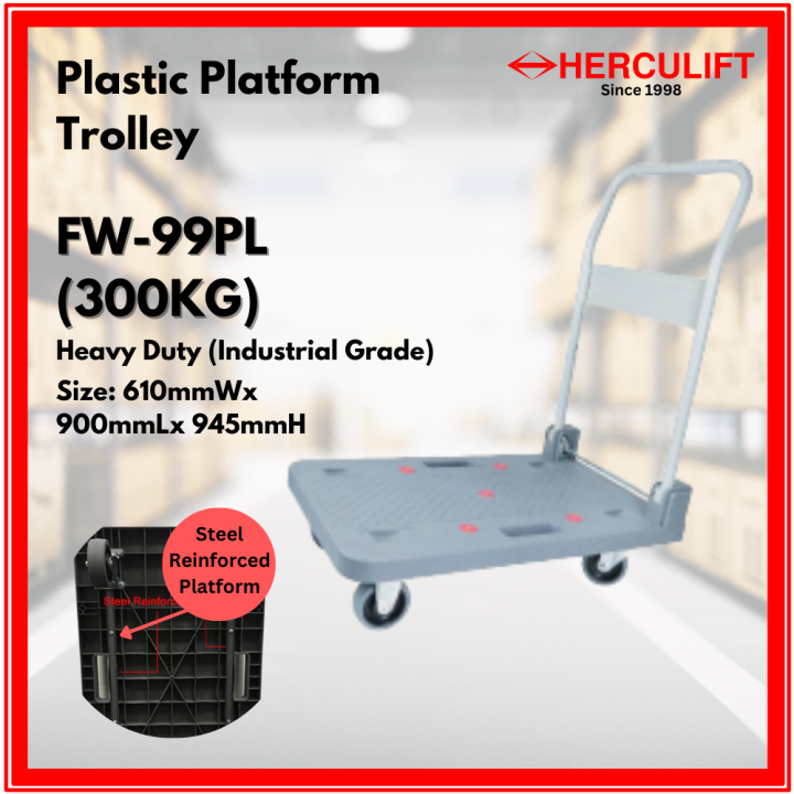 Heavy Duty Plastic Platform Trolley (300KG) | Lazada