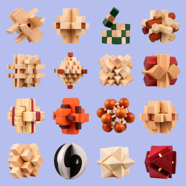 Luban Lock Set Difficult to Develop Brain Toys Intelligence Children's ...