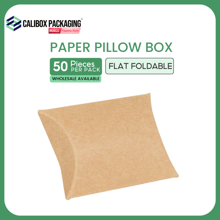 Calibox Packaging Kraft Paper Pillow Box 50pcs | Lazada PH