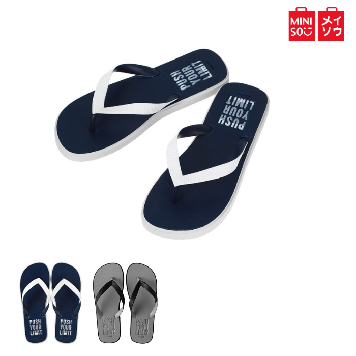 Miniso Minimalist Series Mens Flip Flops Blue Grey | Lazada PH