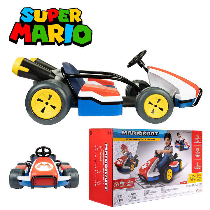 Super Mario Kart Deluxe Kids Ride On 24V Battery Powered Electric ...