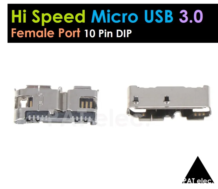 อะไหล่ พอร์ต ขั้วต่อ ตัวเมีย Micro USB Type B 3.0 Female Socket DIP ...