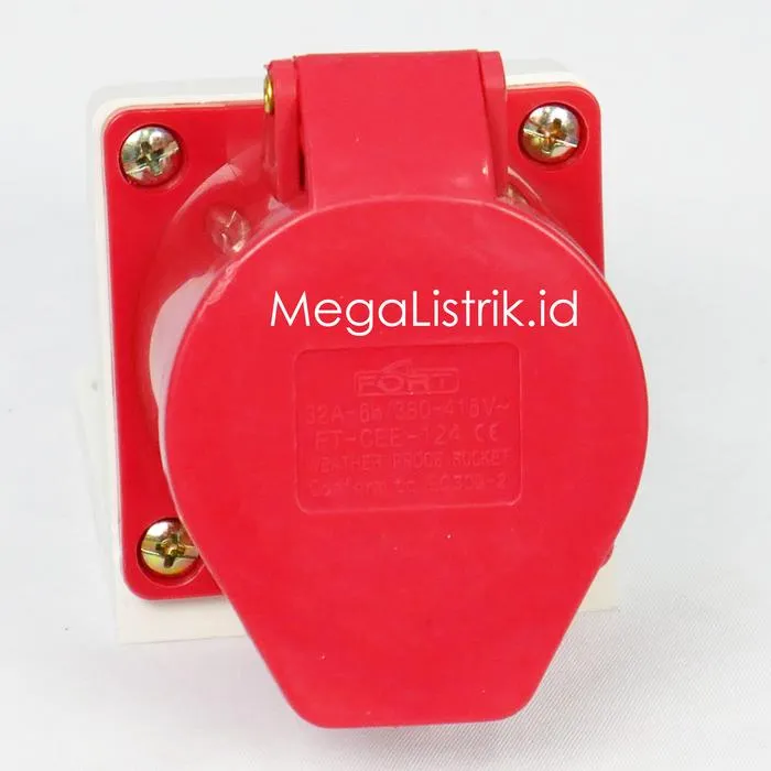 Fort Stop Kontak / Surface Socket 4 Kaki / Pin 3P+E 32 Ampere / 32A | Lazada Indonesia