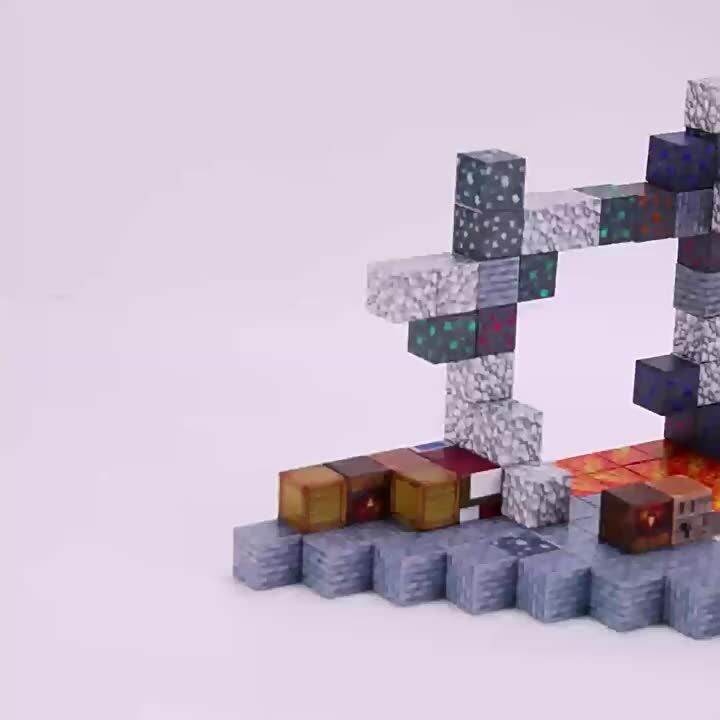 Game Minecraft DIY Set Ore Merchandise Magnet Toy Mine Assembling ...