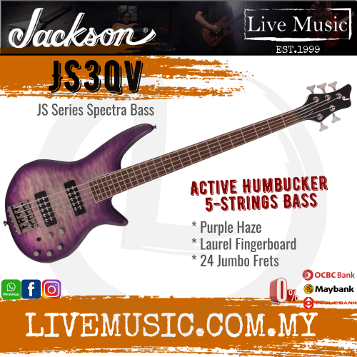 Jackson JS Series Spectra Bass JS3QV QMT 5-String Electric Bass Guitar ...