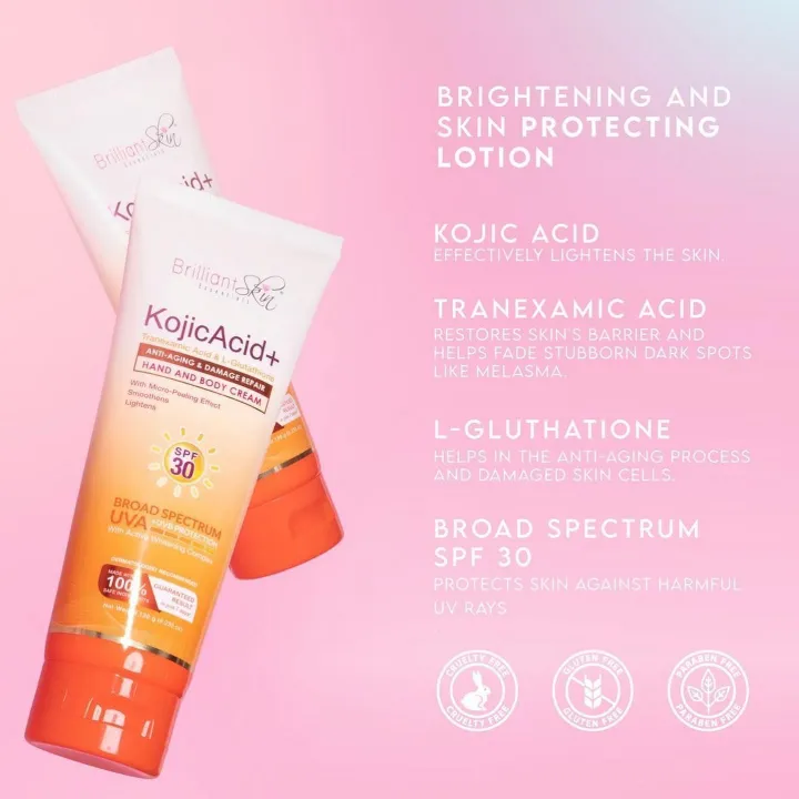 [AUTHORIZED DISTRIBUTOR] BRILLIANT SKIN KOJIC ACID HAND AND BODY CREAM ...