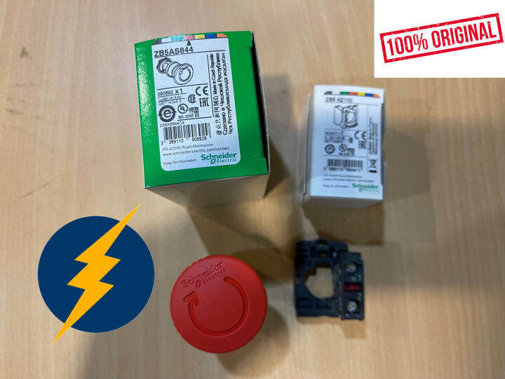 SCHNEIDER XB5AS8442 ( ZB5AS844 + ZB5AZ102 ) Red Ø40 Emergency stop ...