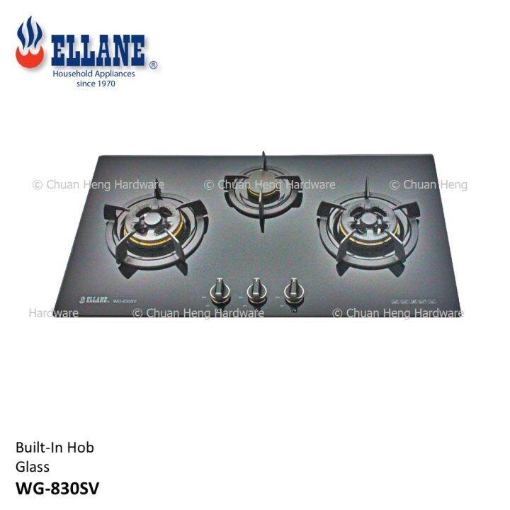 Ellane WG-830SV 3 Burner Glass Hob c/w Safety Valve | Lazada Singapore