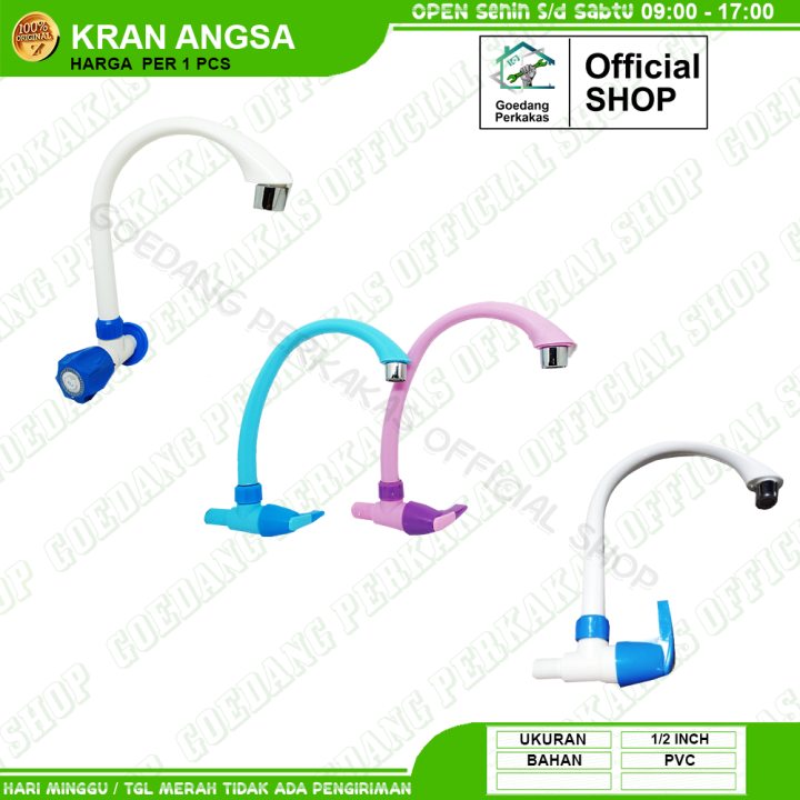 Kran Angsa Pvc CAB Warna Keran Bak Wastafel Cuci Piring Dapur 1/2 Inch ...
