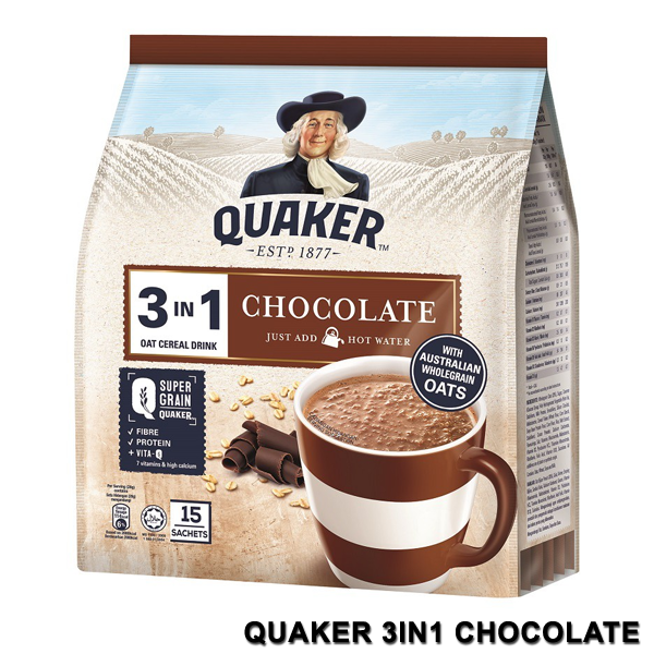 Quaker 3in1 Chocolate Oat Cereal Drink (28g x 15s) | Lazada