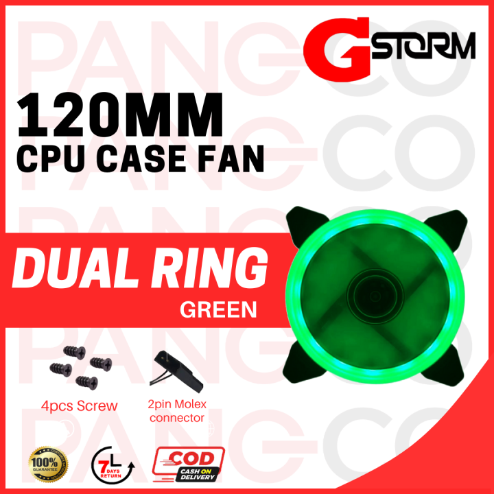 Gstorm Dual Ring GREEN Led fan 120mm PC CPU Computer Case Cooling Fan ...
