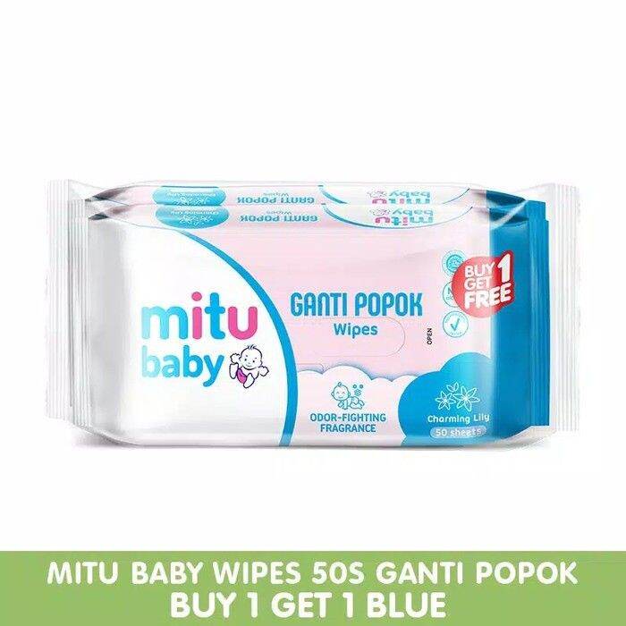 Mitu Baby Wipes Blue Charming Lily Ganti Popok 50 Sheets Buy 1 Get 1 | Lazada Indonesia