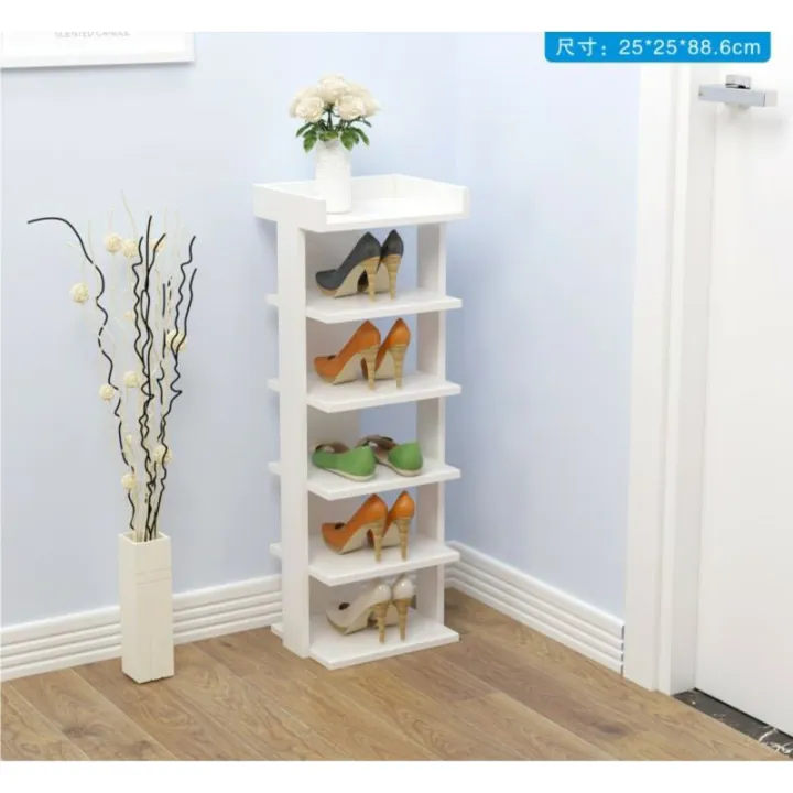 hotWWL93Ghi Shoe Rack 6 layer wood Brown/White L6 | Lazada PH