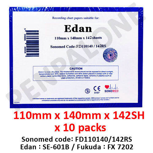 Edan / Fukuda Denshi 110mm x 140mm x 142SH - 10 packs ECG Paper ...