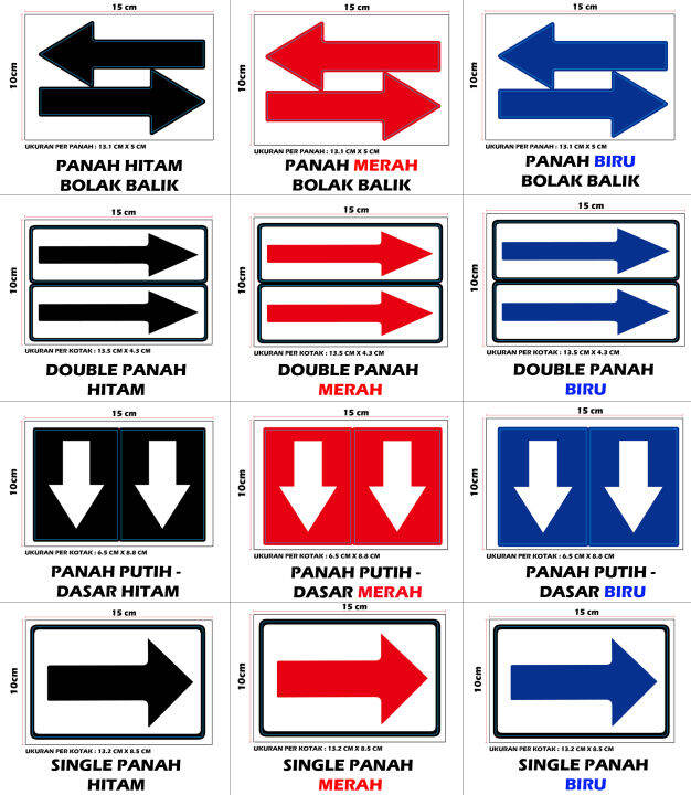 WPSBGS STICKER PANAH PETUNJUK ARAH ARROWS SIGN LABEL ARROW STIKER ...