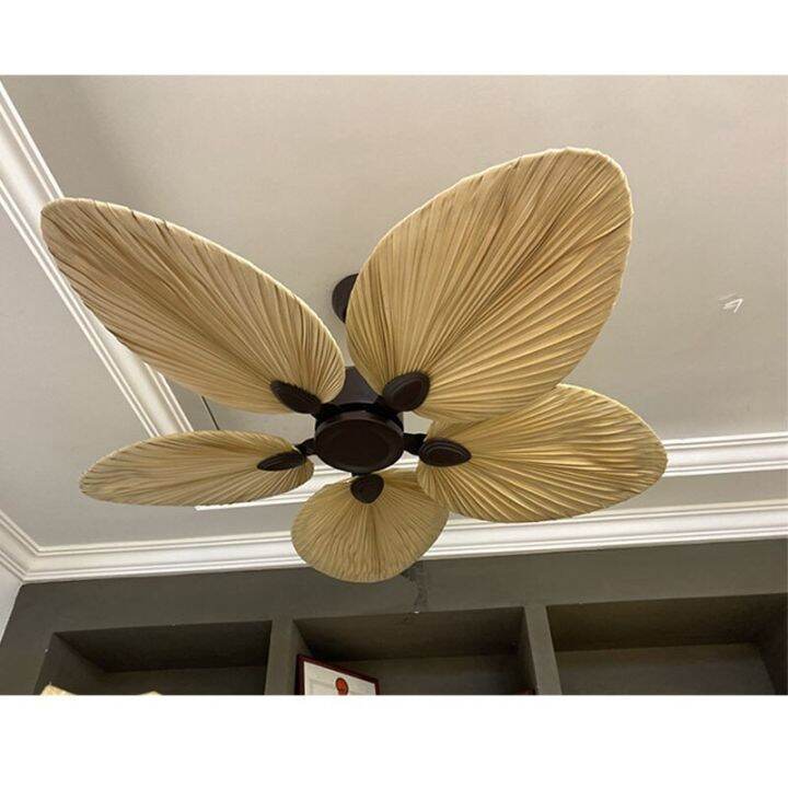 Palm Leaf Ceiling Fan With Light And Remote Control | Shelly Lighting